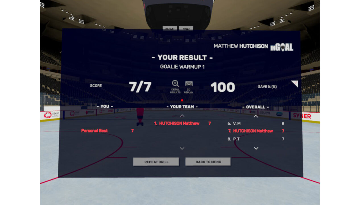 Sense Arena Virtual Reality (VR) Training for Goaltenders - InGoal Magazine
